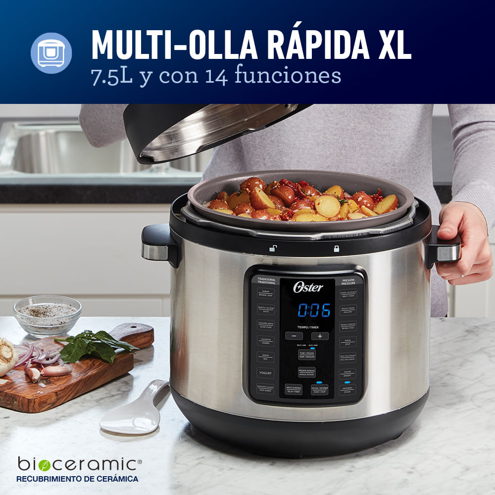 Multi-Olla rápida XL Oster® 7,5 litros y 14 funciones CKSTPCEC8801 - osterpe